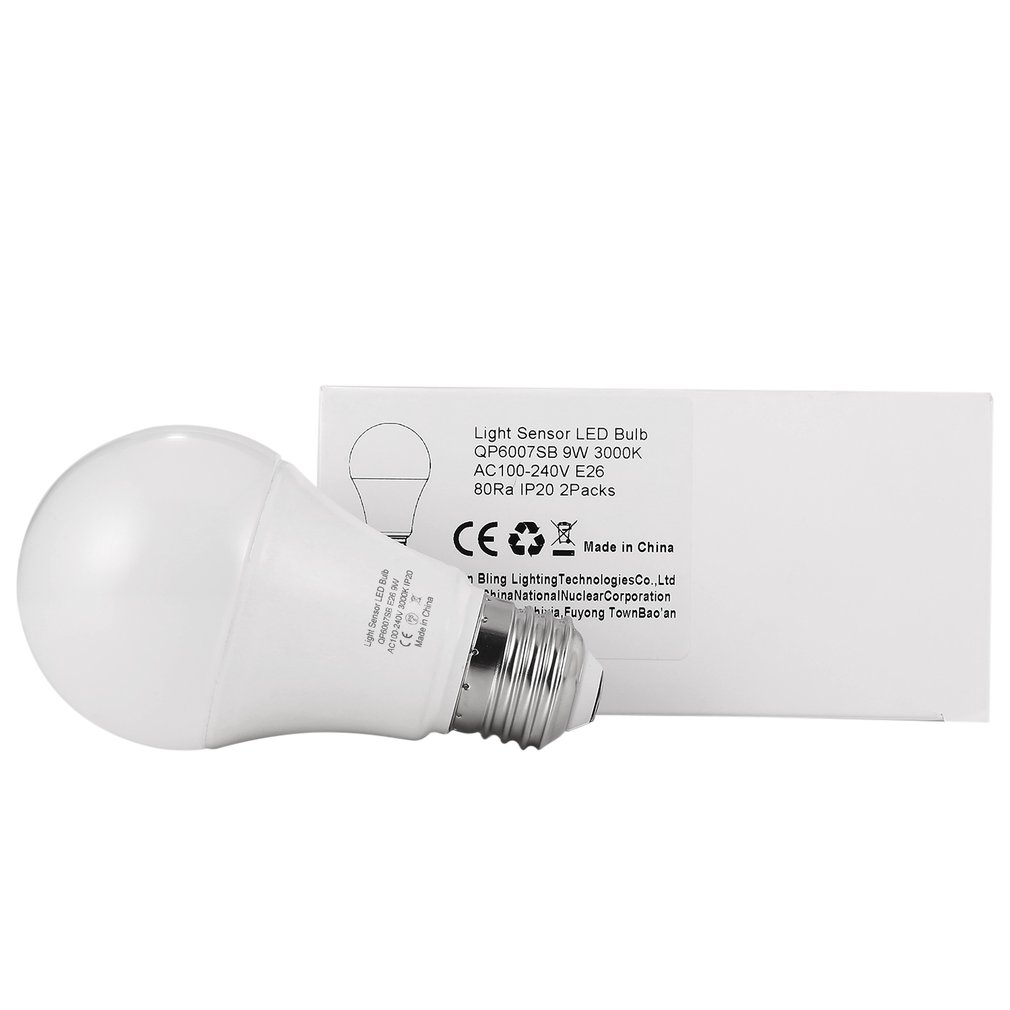 【High-quality】9W E26 Intelligent Sensor Led Bulb Built-In Photosensor ...