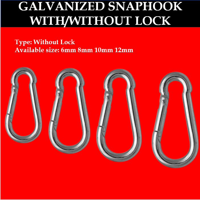 TOYU 6mm -12mm Spring Link Snap Hook With/Without Lock Metal Lock ...