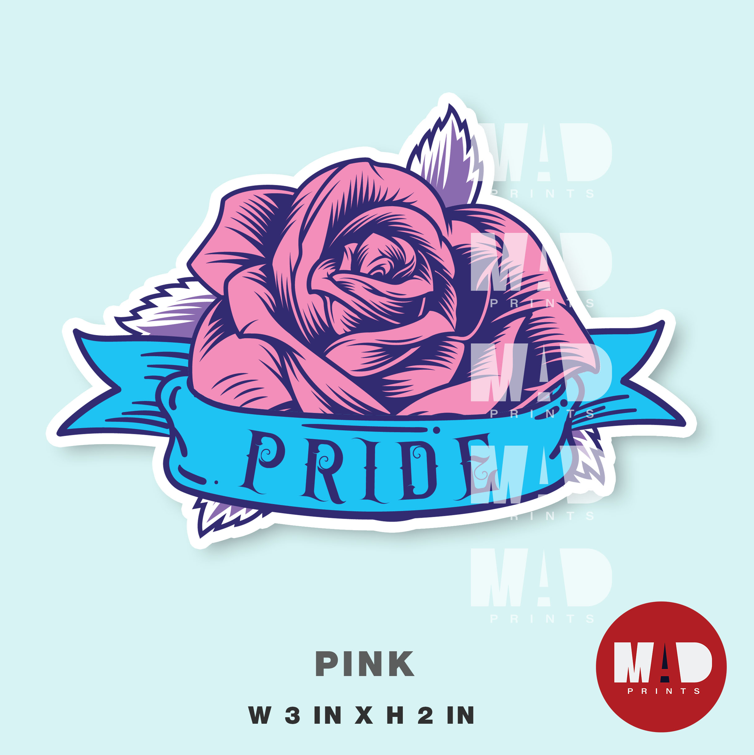 Pride Month LGBTQ - Rose Pride - Waterproof Sticker for Flask Laptop ...