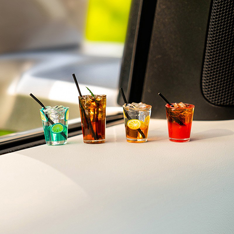 Funny Mini Drink Cup Car Ornaments Cute Simulation Iced Americano Iced Tea Drink Car Center ...