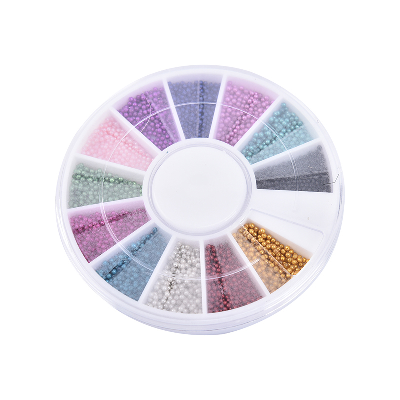 3D Micro Beads Nail Art Rhinestones Caviar Tips Decoration Manicure DIY ...