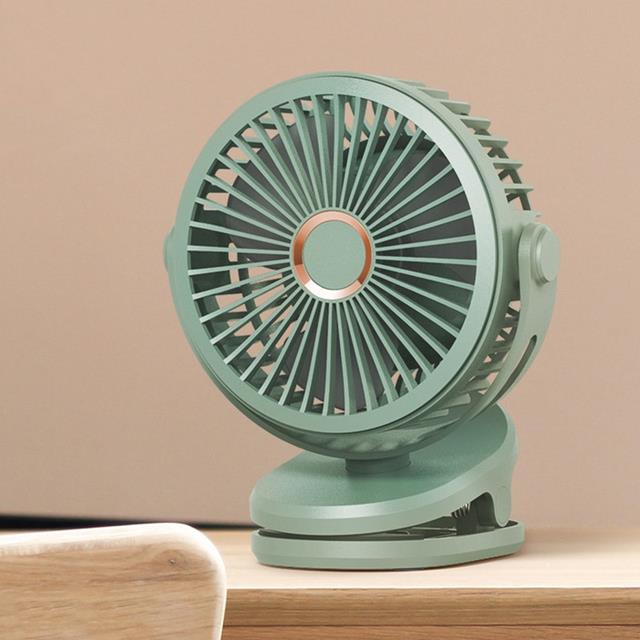 【YF】 Mini 10000mAh Chargeable Clipped Fan 360° Rotation 4-speed Wind ...
