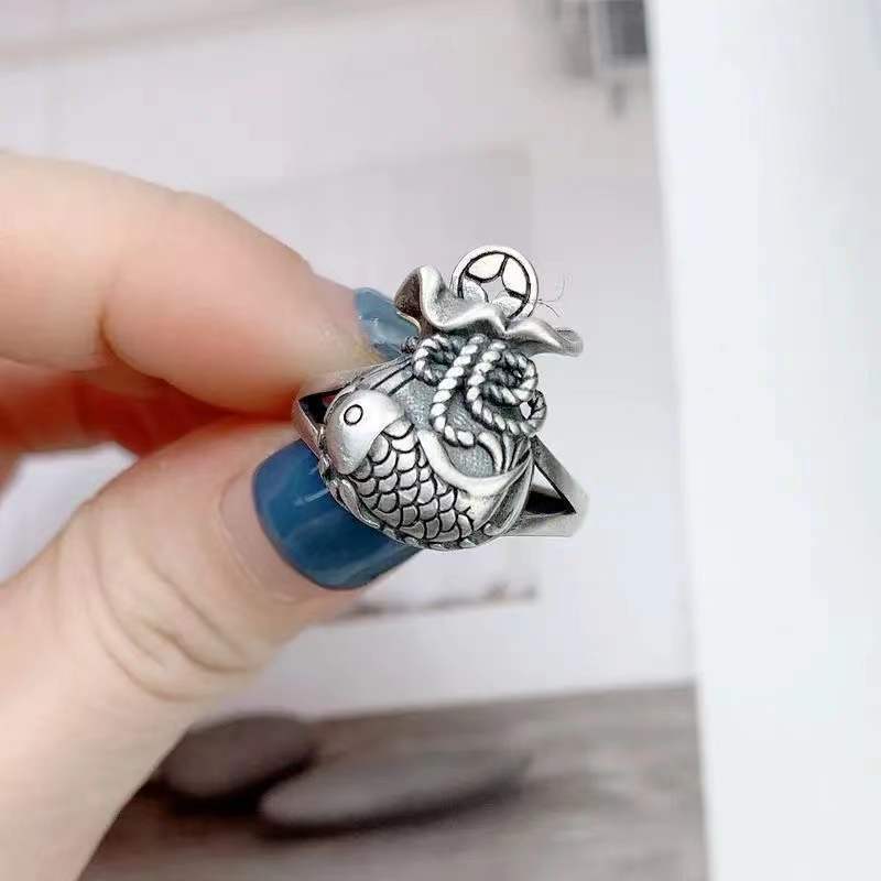 【Fashion-forward】New Vintage Money Bag Opening Adjustable Ring for and ...