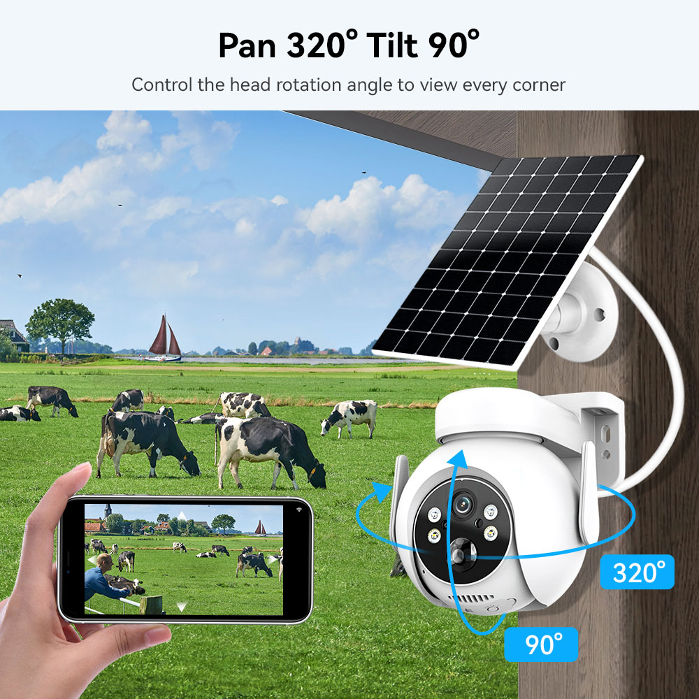 Hamrol 5MP Solar WiFi Camera PIR Human Detection Wireless Surveillance ...