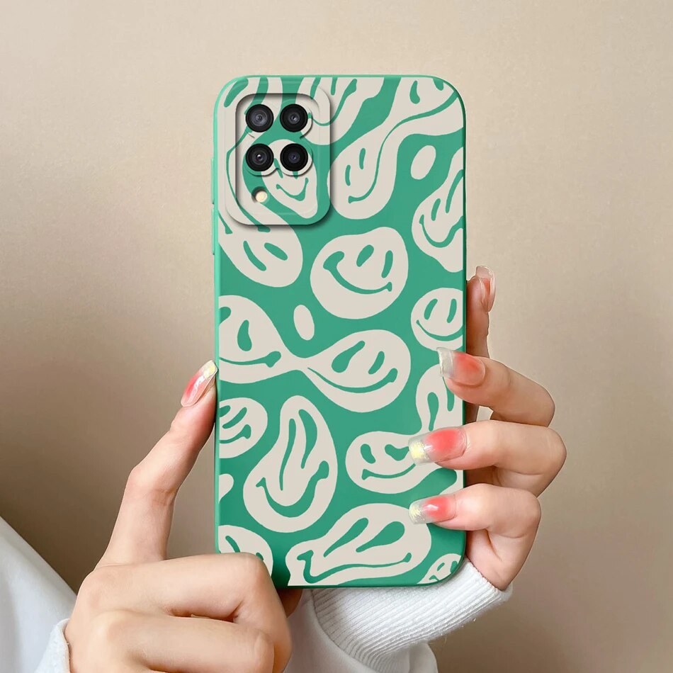 For Samsung A12 M12 F12 Case Creative Soft Liquid Silicone Camera ...