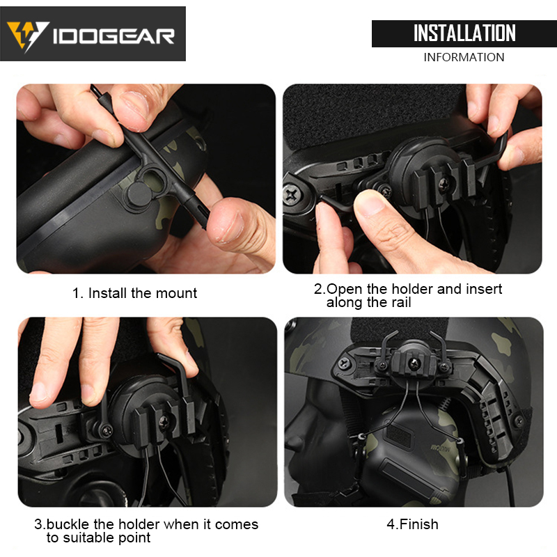 IDOGEAR Tactical FAST Helmet Rail Adapter Buckle Retainer for Comtac ...