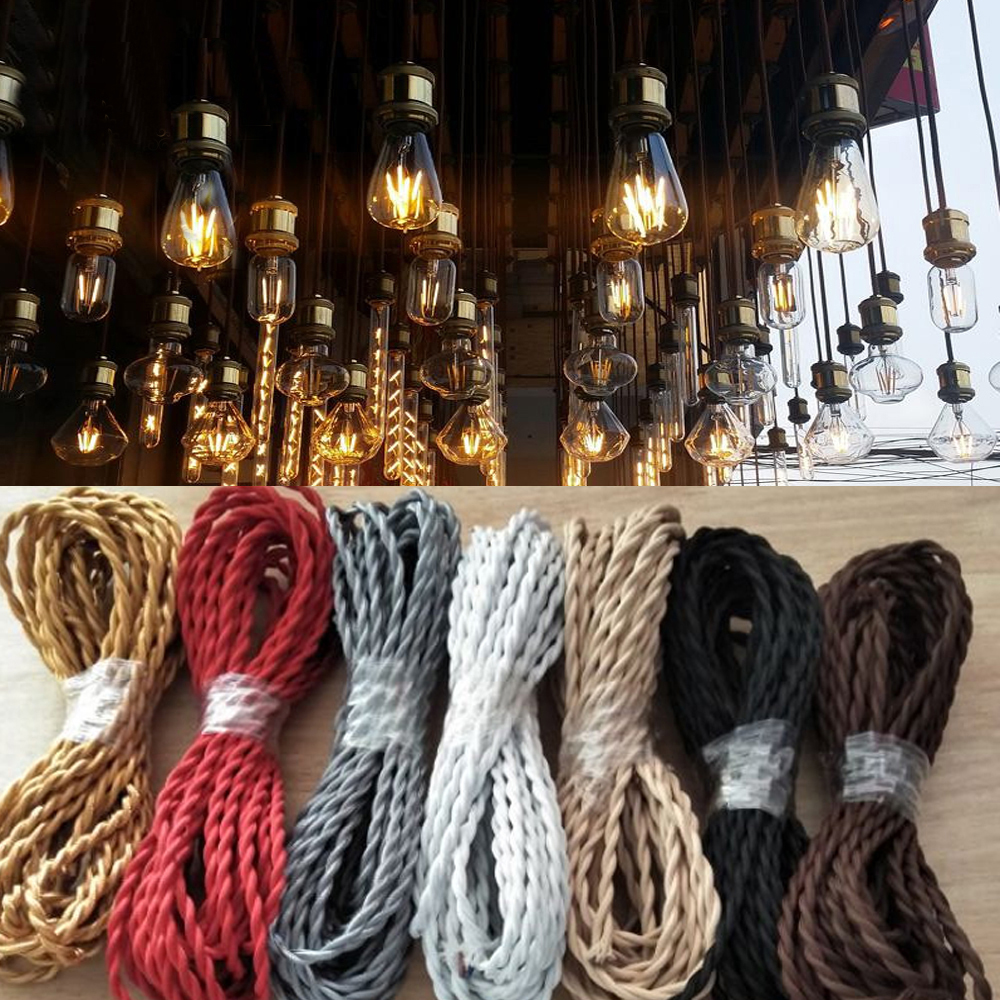 【TopazTrove】2 Core Vintage Twisted Fabric Electrical Wire Textile Cable ...