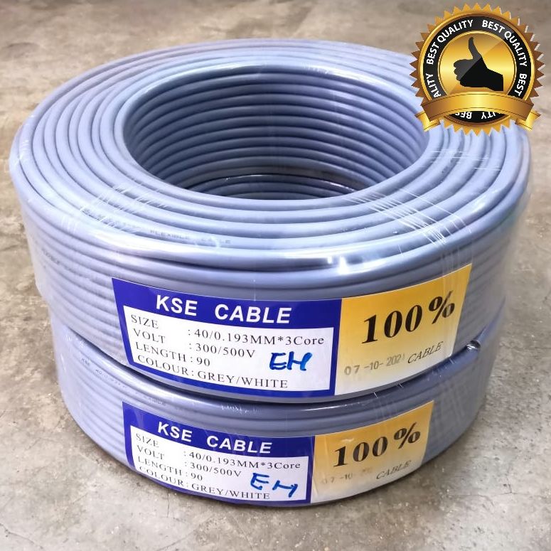 100% CABLE + READY STOCK KSE/ECOM CABLE 40/0.193MM (1.0MM) x 3 Core ...