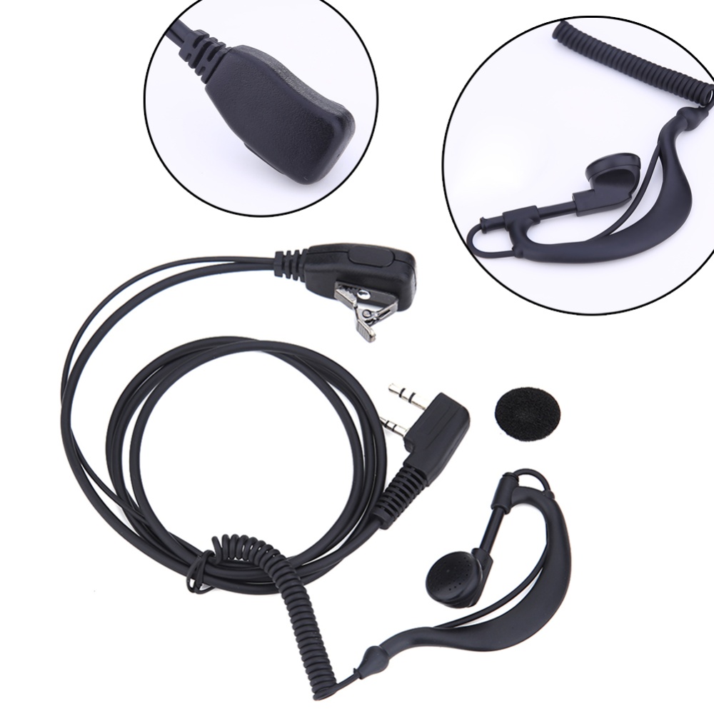2 Pin Headset Earphone K-Plug Wired Two Way Ham Earpiece For Uv5r For ...