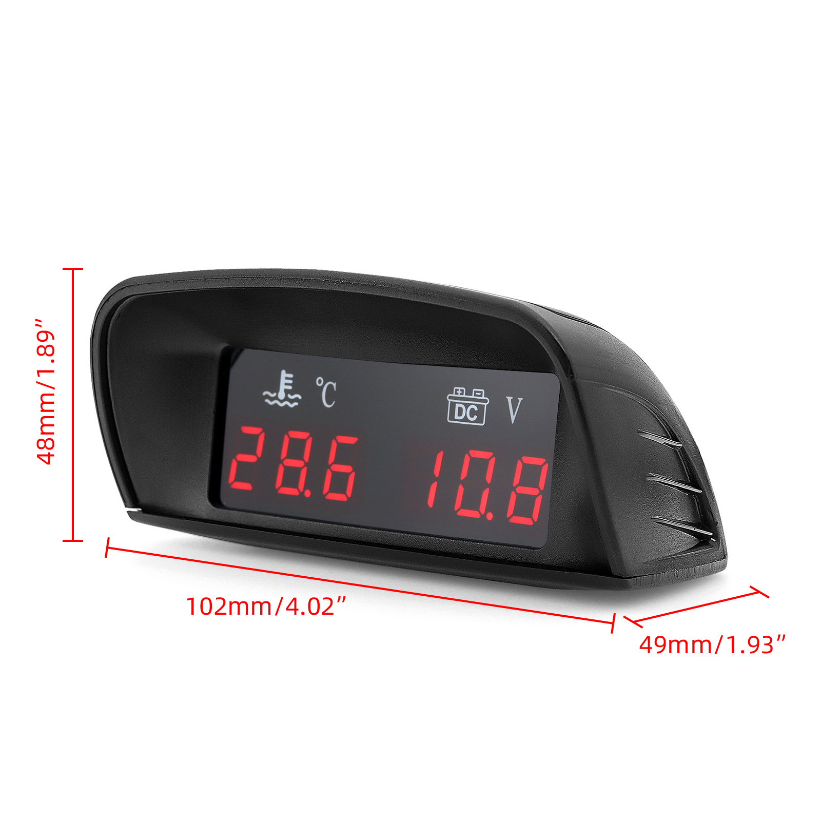 【Hot ticket】 0~120 Celsius Water Temperature Gauge+Voltmeter 2 In 1 LCD ...