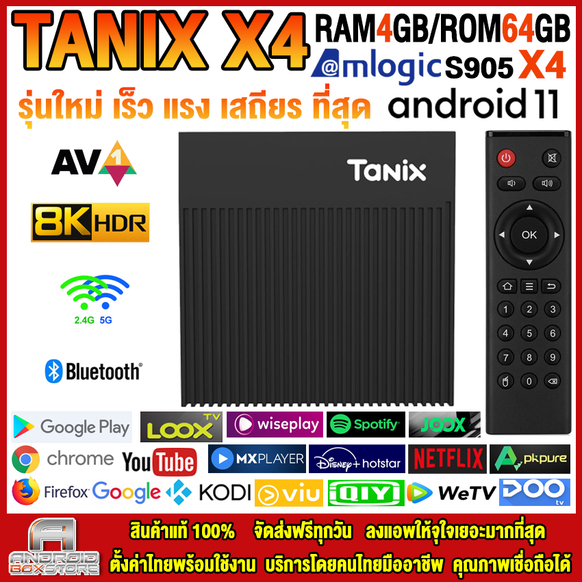 สุดยอดกล่องแอนดรอยด์ทีวี 8K รุ่นใหม่ปี 2022 Android TV Box TANIX X4 แรม ...