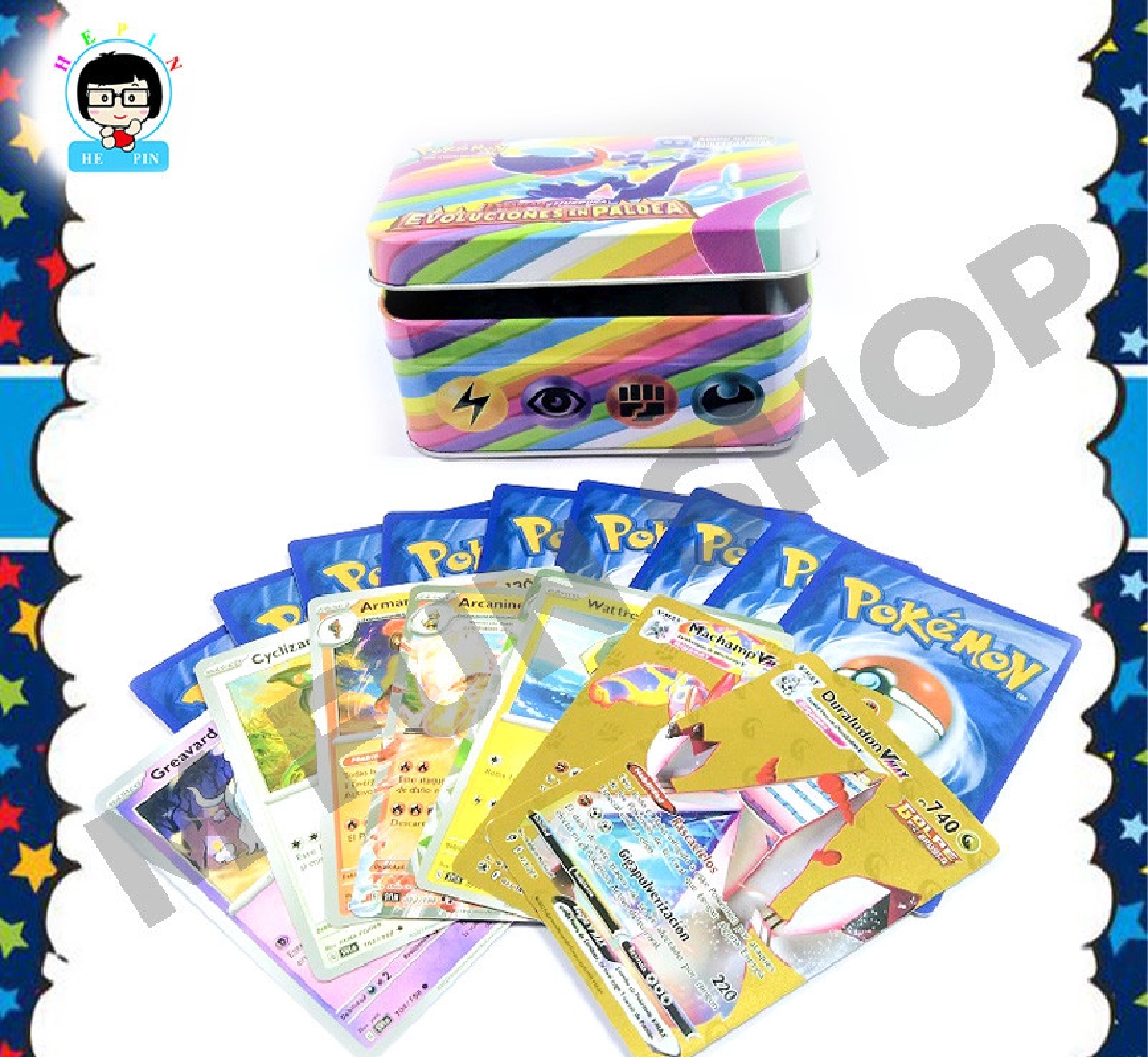 42-Piece Pokemon Trading Cards Set – Includes Metal Box & Exclusive ...