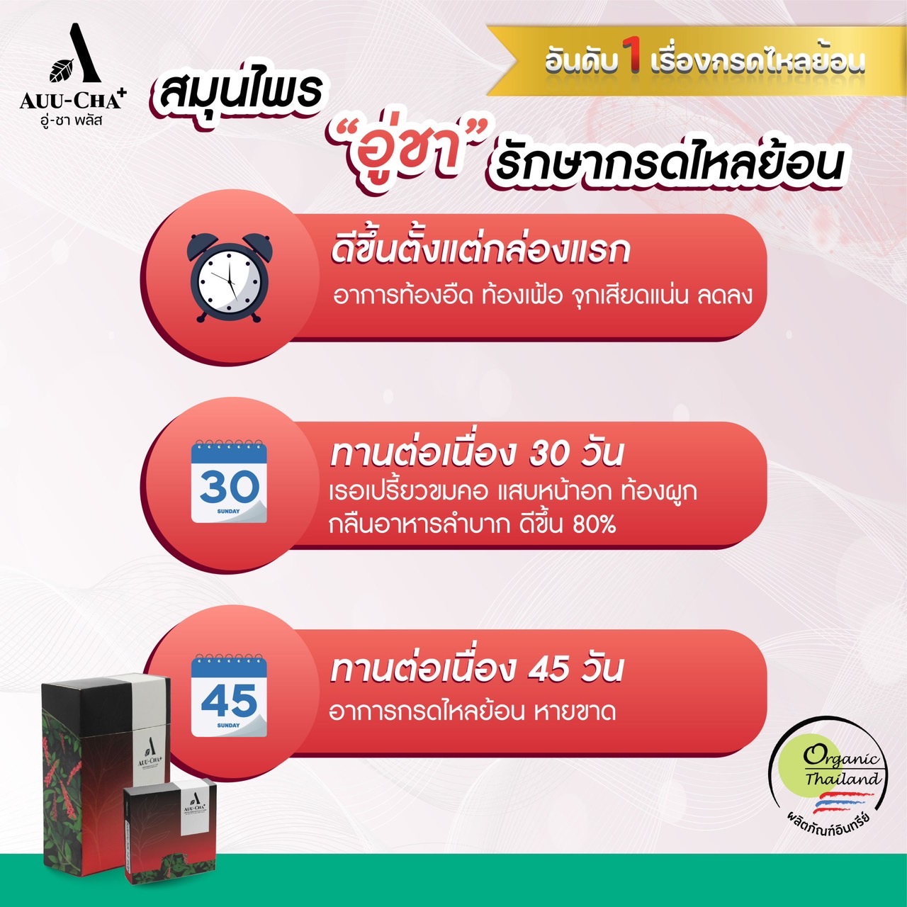 Auu-Cha+ อู่ชาพลัส สมุนไพรแก้กรดไหลย้อน สมุนไพรกรดไหลย้อน สมุนไพรบรรเทา ...