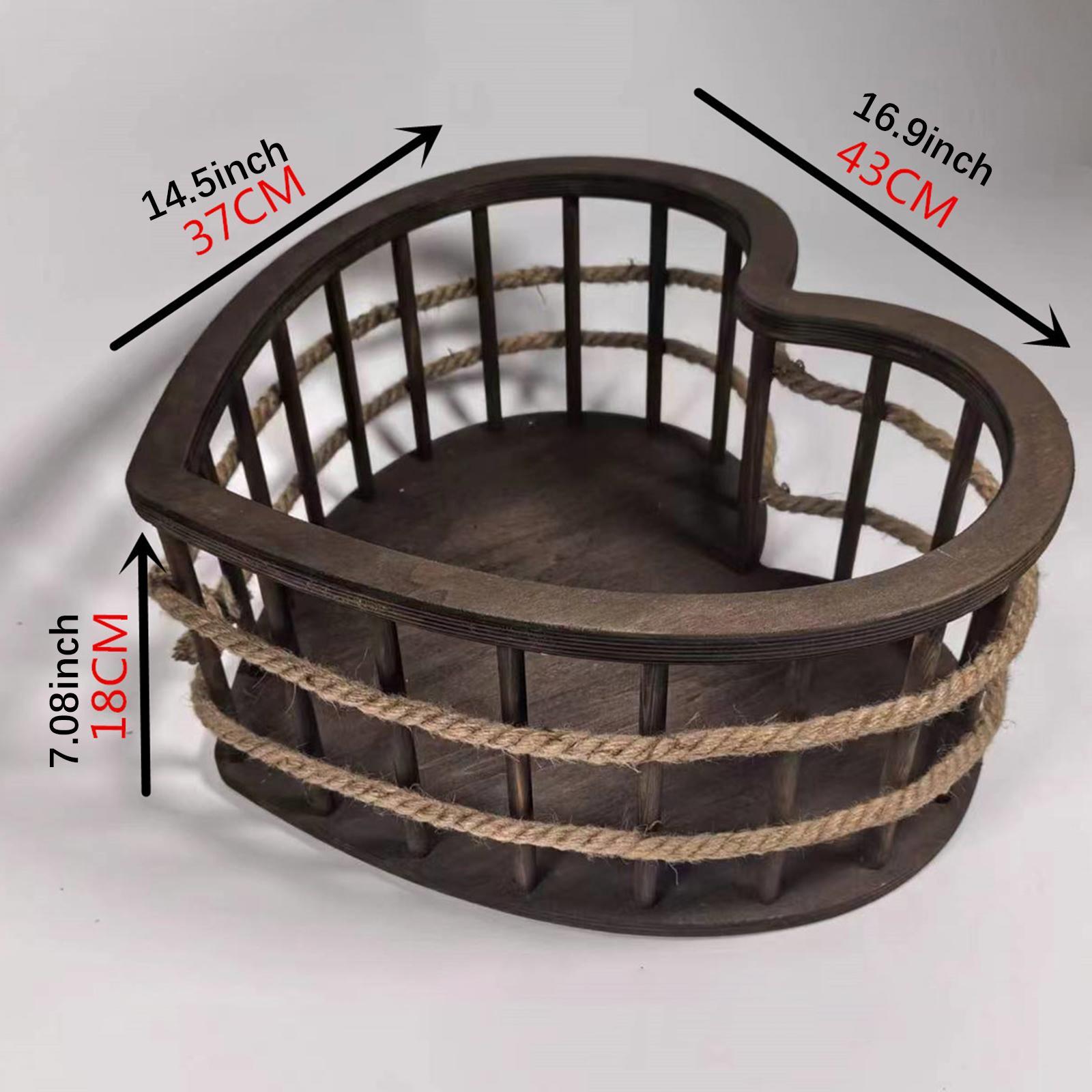 BolehDeals Baby Photography Props Basket Wood Basin Baby Posing Basket ...