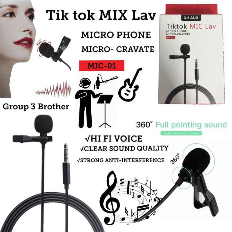Hf Microphone With Clip On Tiktok Mic Lavalier Aux Jack 3.5mm | Lazada PH