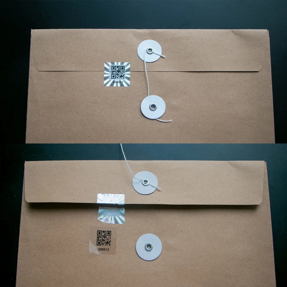 2.5x2.5cm Silver laser Stickers with QR Code Authentic Security seal ...