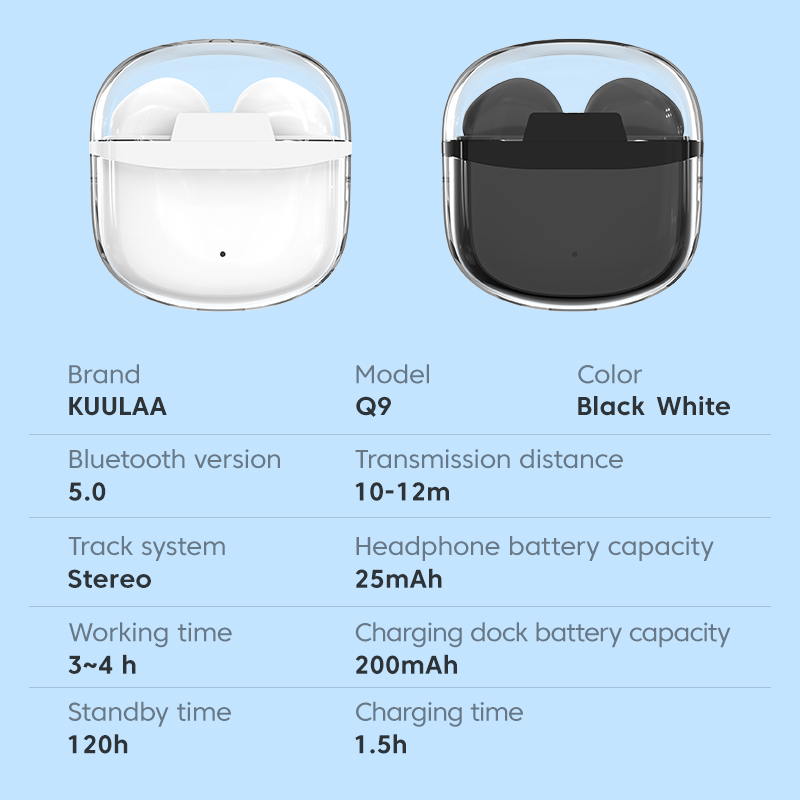 New ArrivalKUULAA Bluetooth 5.0 Earphone TWS Headset With Mic Bluetooth ...