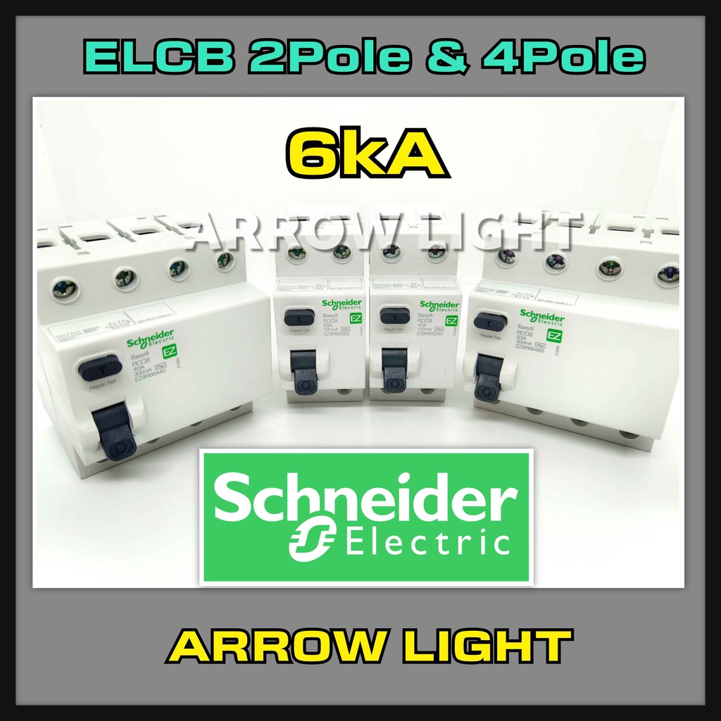 Schneider Easy9 40A/63A 2 Pole 4 Pole 100mA 300mA RCCB / ELCB | Lazada