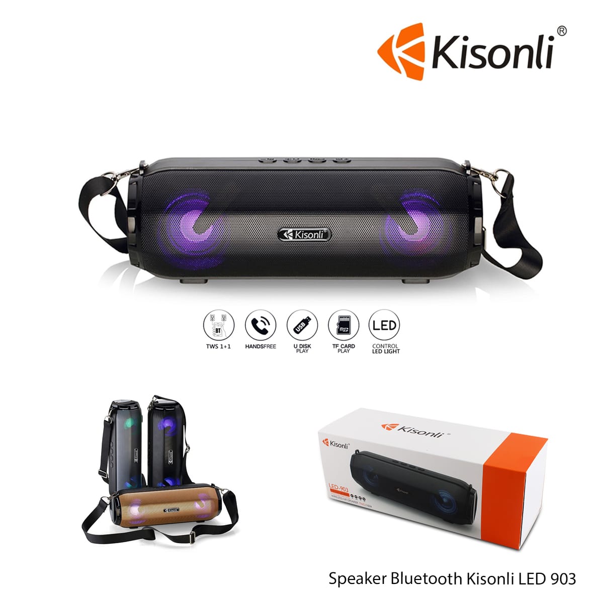 Speaker Bluetooth Kisonli LED 903 / Speaker bluetooth LED903 | Lazada ...