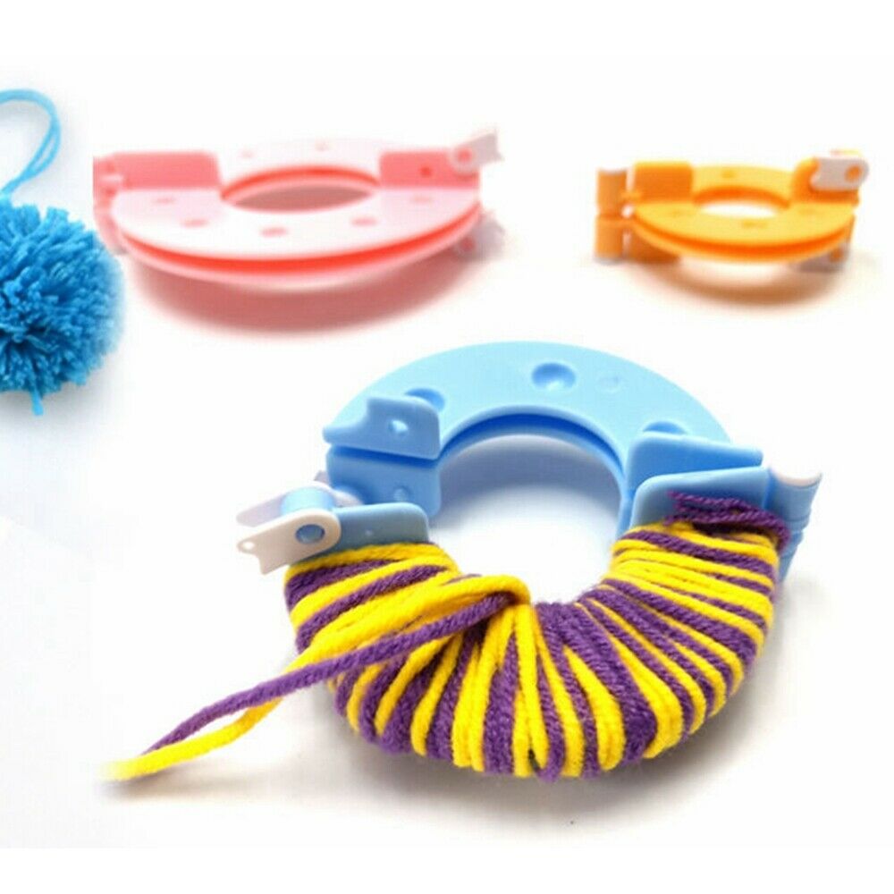 1Set 4 Sizes DIY Sewing Tools Pompon Set Plastic Pom Pom Maker Clover ...