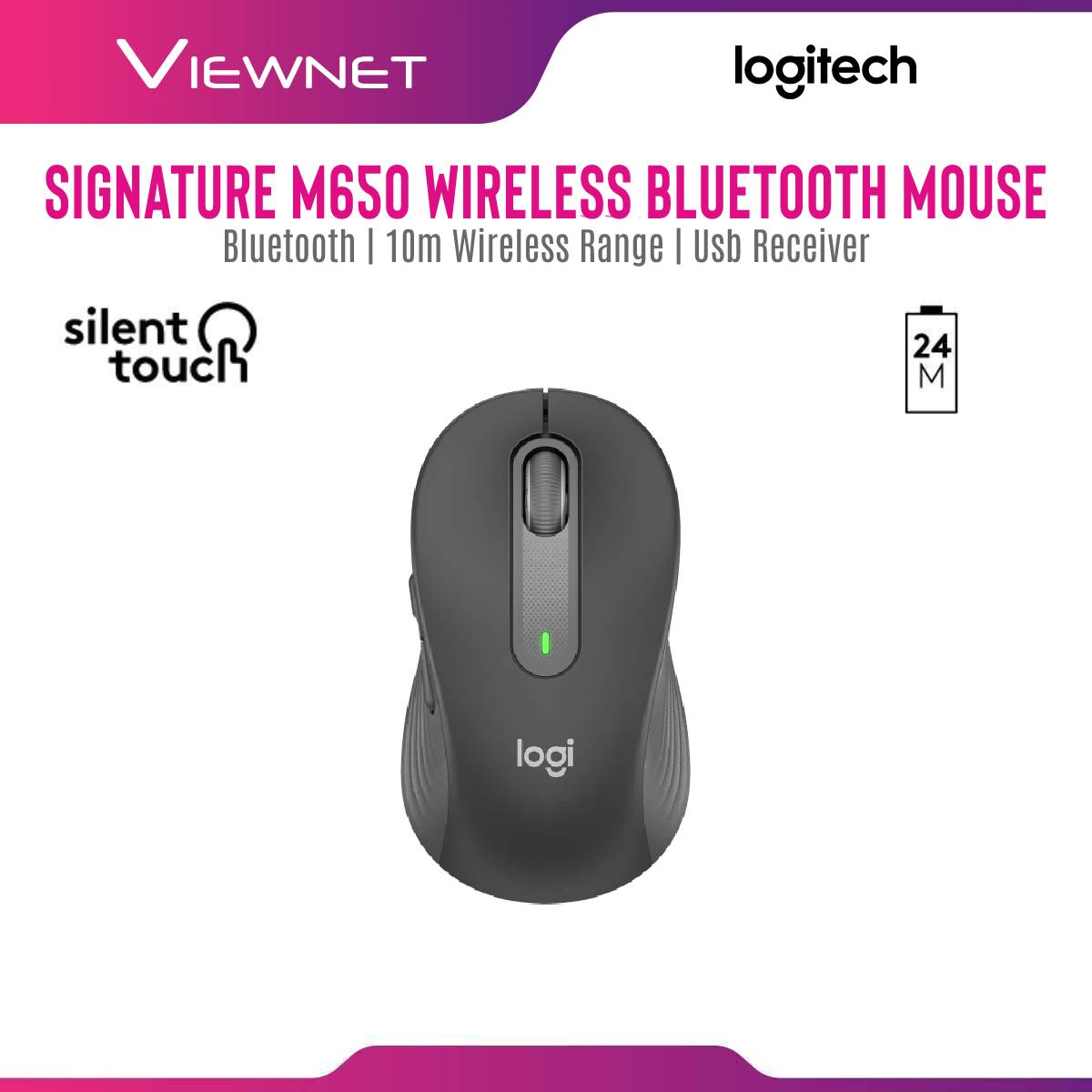 Logitech Signature M650 Wireless Bluetooth Mouse Multi-Device ...