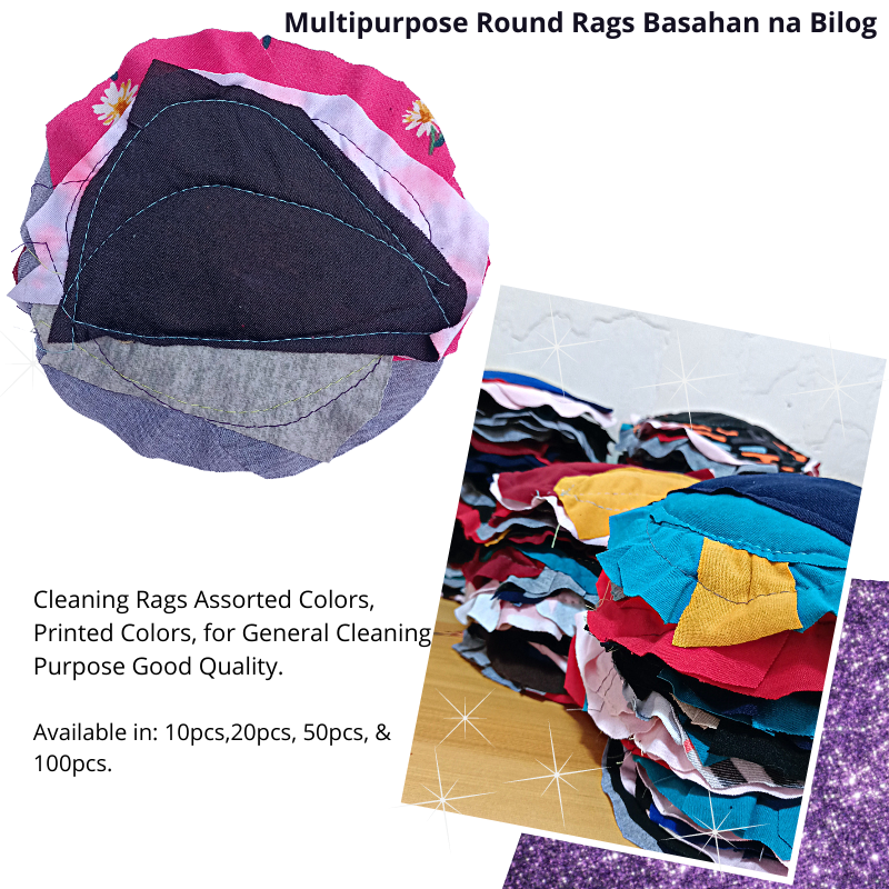 100 pcs Multipurpose Round Rags Basahan na Bilog Cleaning Rag Assorted ...