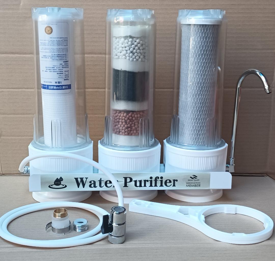 3 Stage ALKALINE Counter Top Water Purification Filter Set - including ...