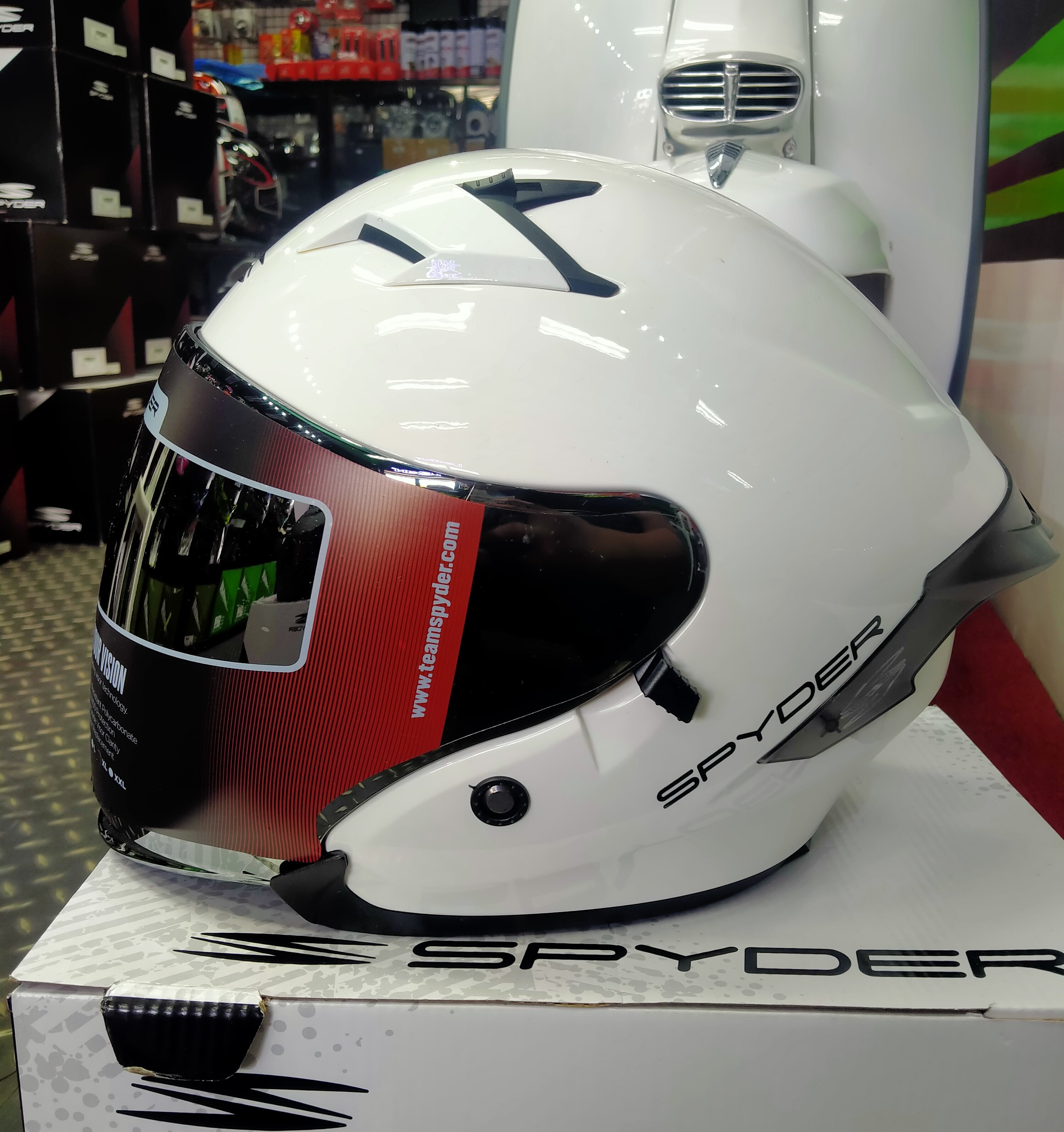 Spyder Open-face Helmet with Dual Visor FUEL PD S0- (FREE CLEAR VISOR ...