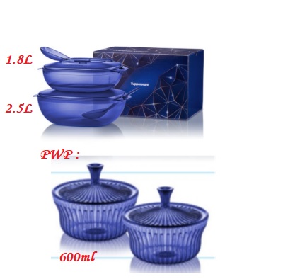 【READYSTOCK】(1.8L & 2.5L + 2 Spoon + Gift Box) Tupperware Royale Blue ...