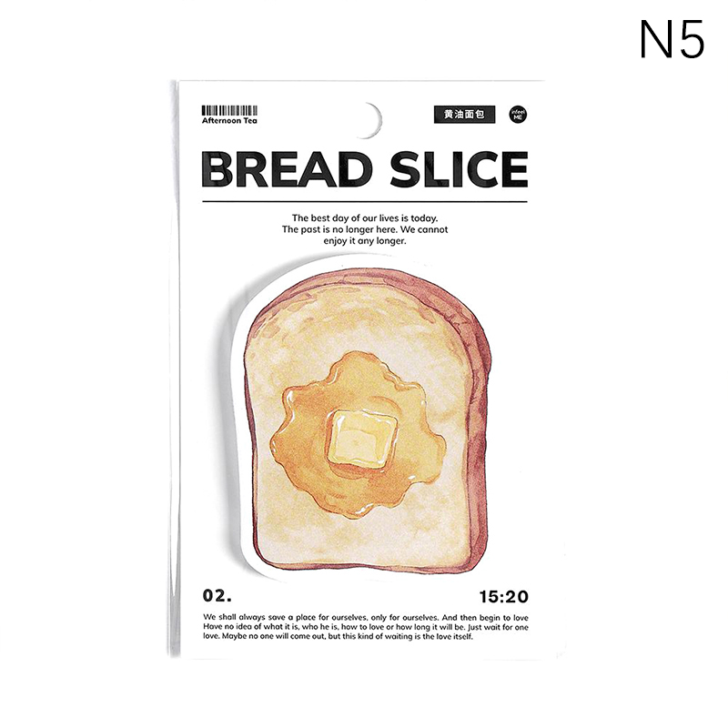 30 Pcs Cartoon Sticky Notes Kawaii Bread Toast Coffee Memo Pads Sticker ...