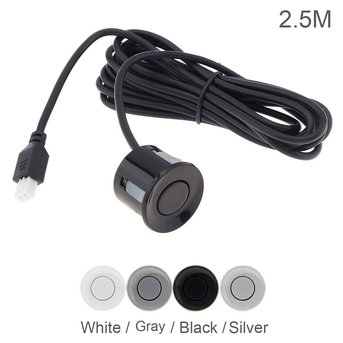 White 2.5M Original Car Parking Sensor Weatherproof Adjustable Sensors ...