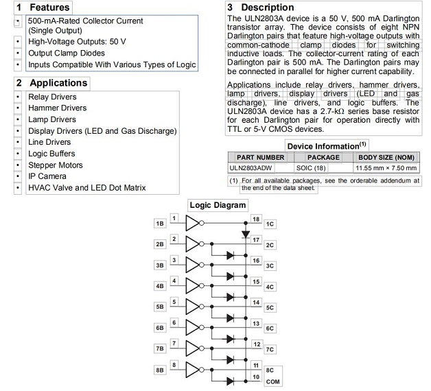 ULN2803A ULN2803APG Transistor Array-8 NPN IC DIP-18 Arrays 8 channal ...