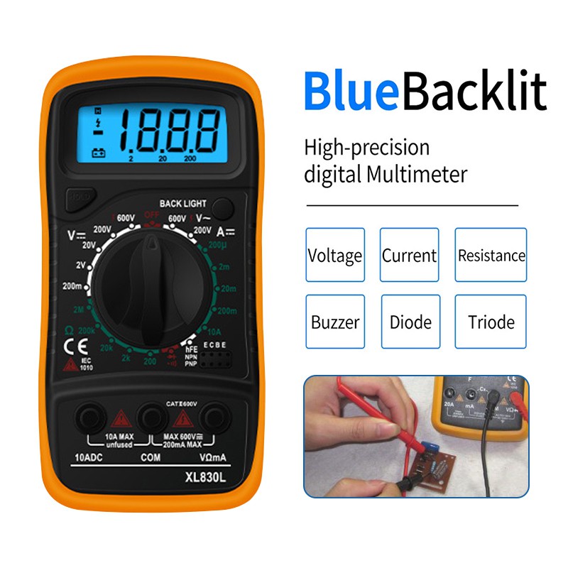 【COD/Original】New Digital Multimeter XL830L Volt Meter Ammeter Ohmmeter ...