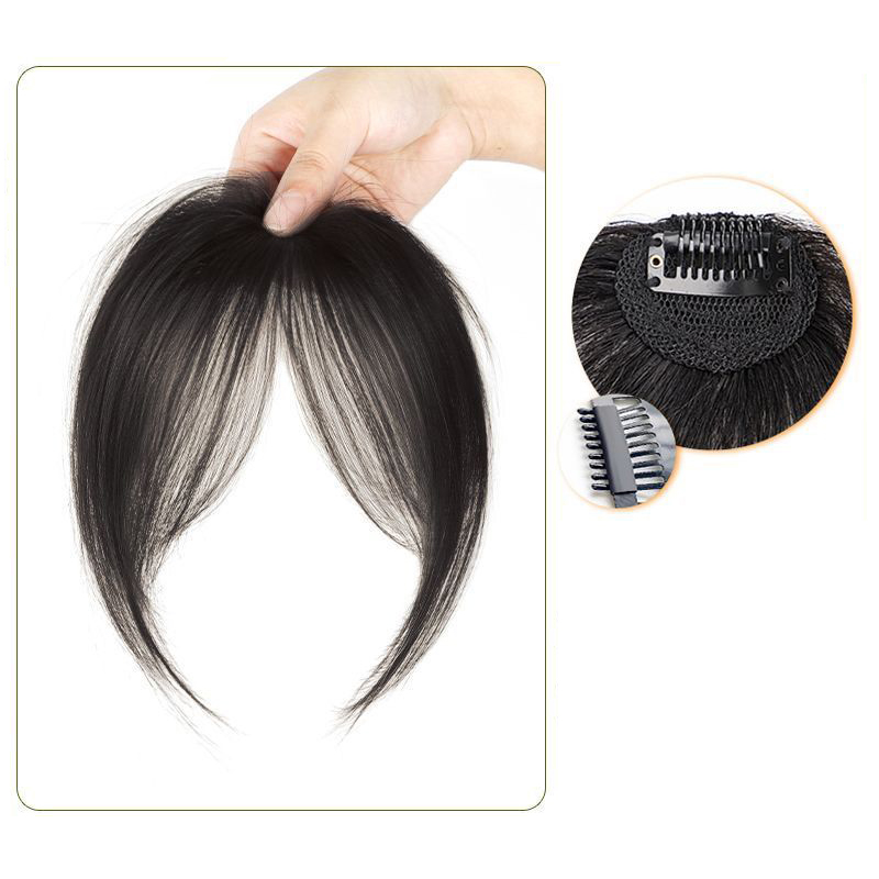 Middle Part Fake Bangs Fringe Synthetic Topper Hairpiece Clip-In Bang Extension Natural ...