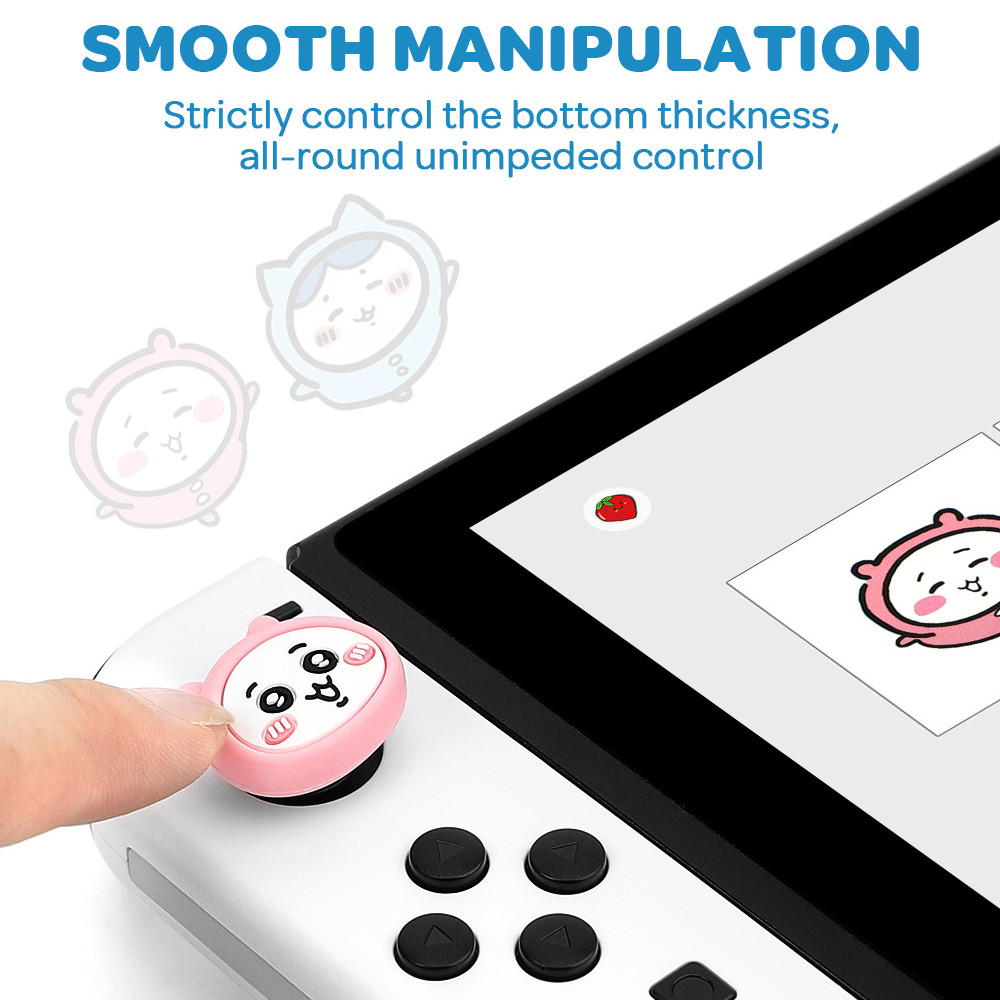 4PCS/Set Chiikawa Cute Silicone Thumb Stick Grip Cap Joystick Cover For ...