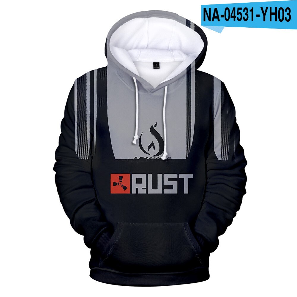 Personalized new design 3D game rust Hoodie rust PVP battle bonfire ...