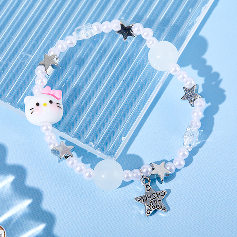 Sanrio Anime Hello Kitty Bead Bracelet My Melody Kawaii Cartoon Charm ...