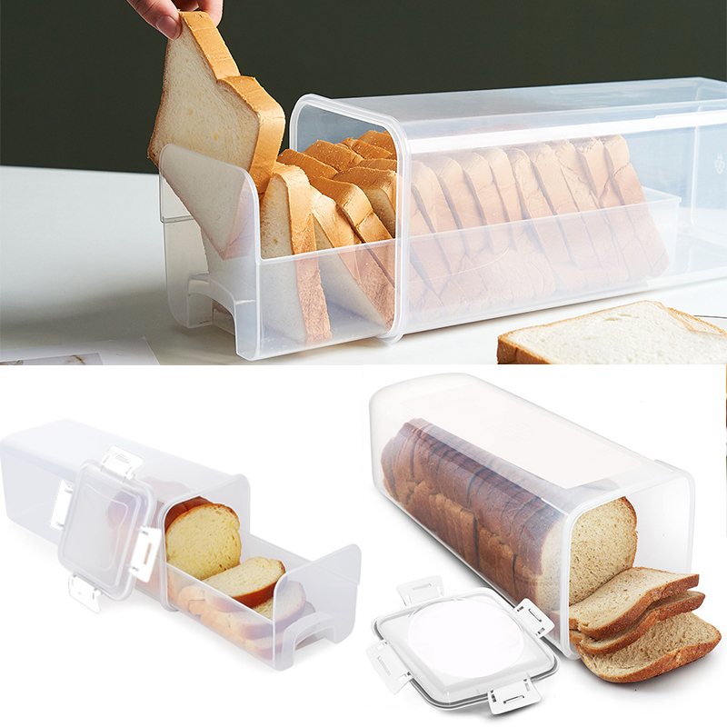 Bread Loaf Container Clear Airtight Bread Box With Lid Sandwich Bread ...