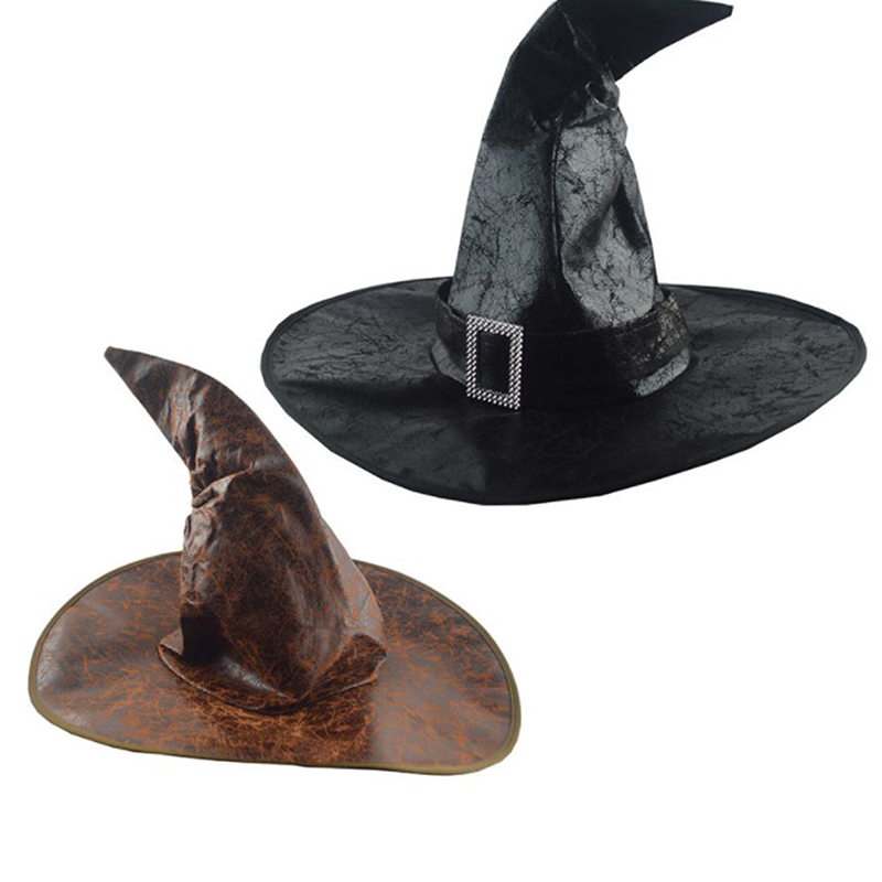 Leather Witch Wizard Hats Party Headgear Halloween Party Props Cosplay ...