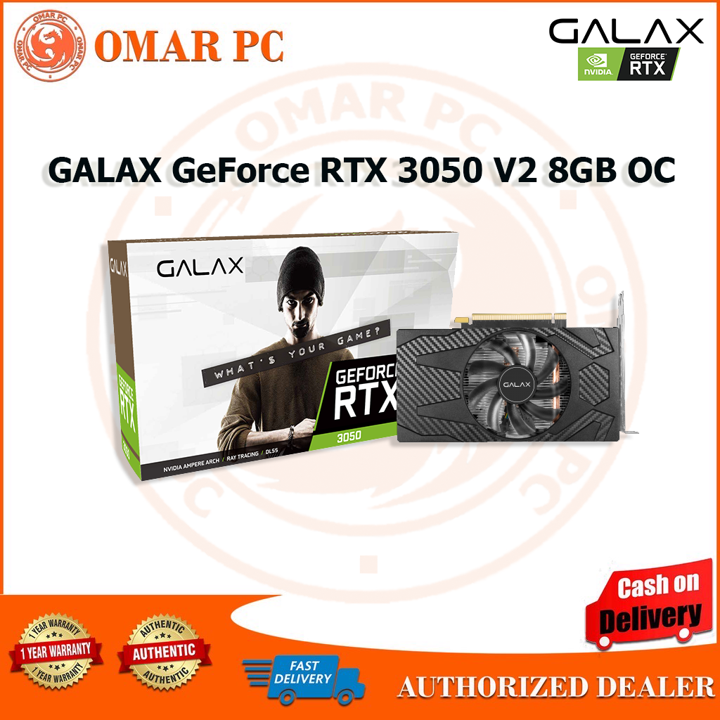 GALAX GeForce RTX™ 3050 (1-Click OC) v2 8GB GDDR6 128-bit DP*3/HDMI ...