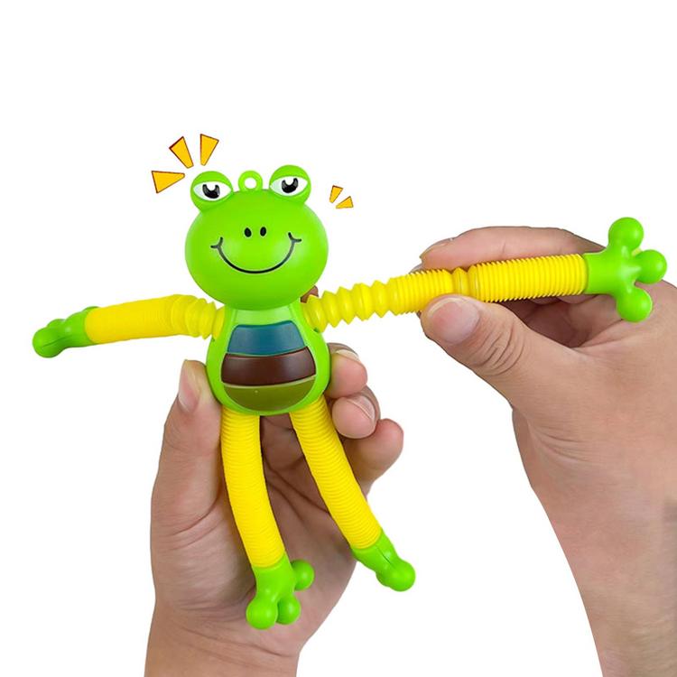 Pop Tubes Sensory Toy Light Up Fidget Tubes Frog Cartoon Suction Cup ...