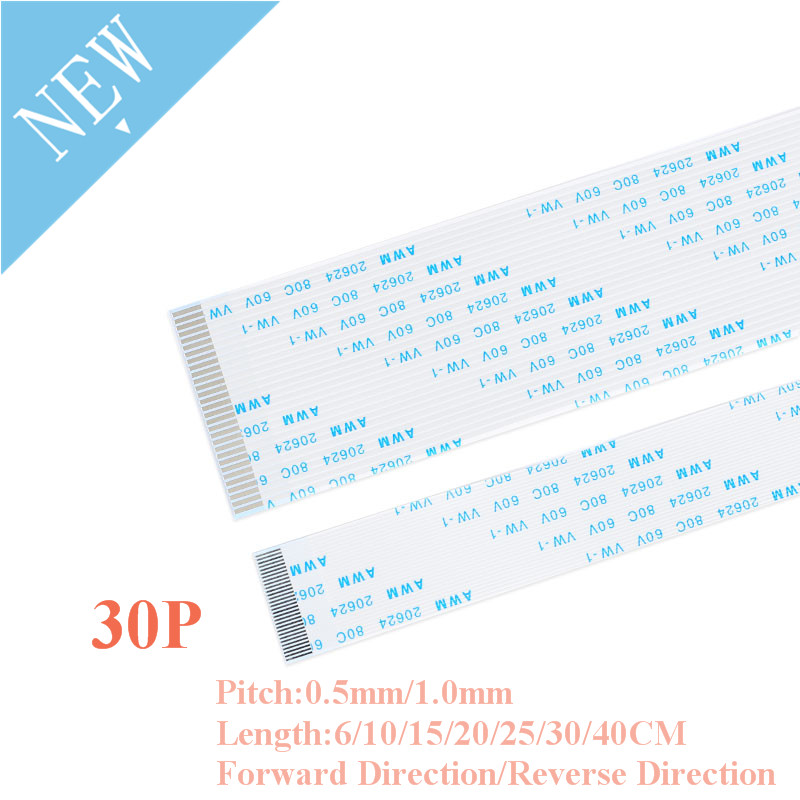 10pcs Fpc/ffc Ribbon Flexible Flat Cable 30 Pin 0.5mm/1.0mm Pitch With ...