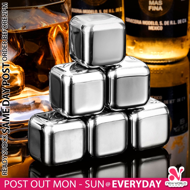 𝗡𝗢 𝗪𝗔𝗧𝗘𝗥𝗘𝗗 𝗗𝗢𝗪𝗡 》Reusable 304 Stainless Steel Ice Cube Quick Cooling ...