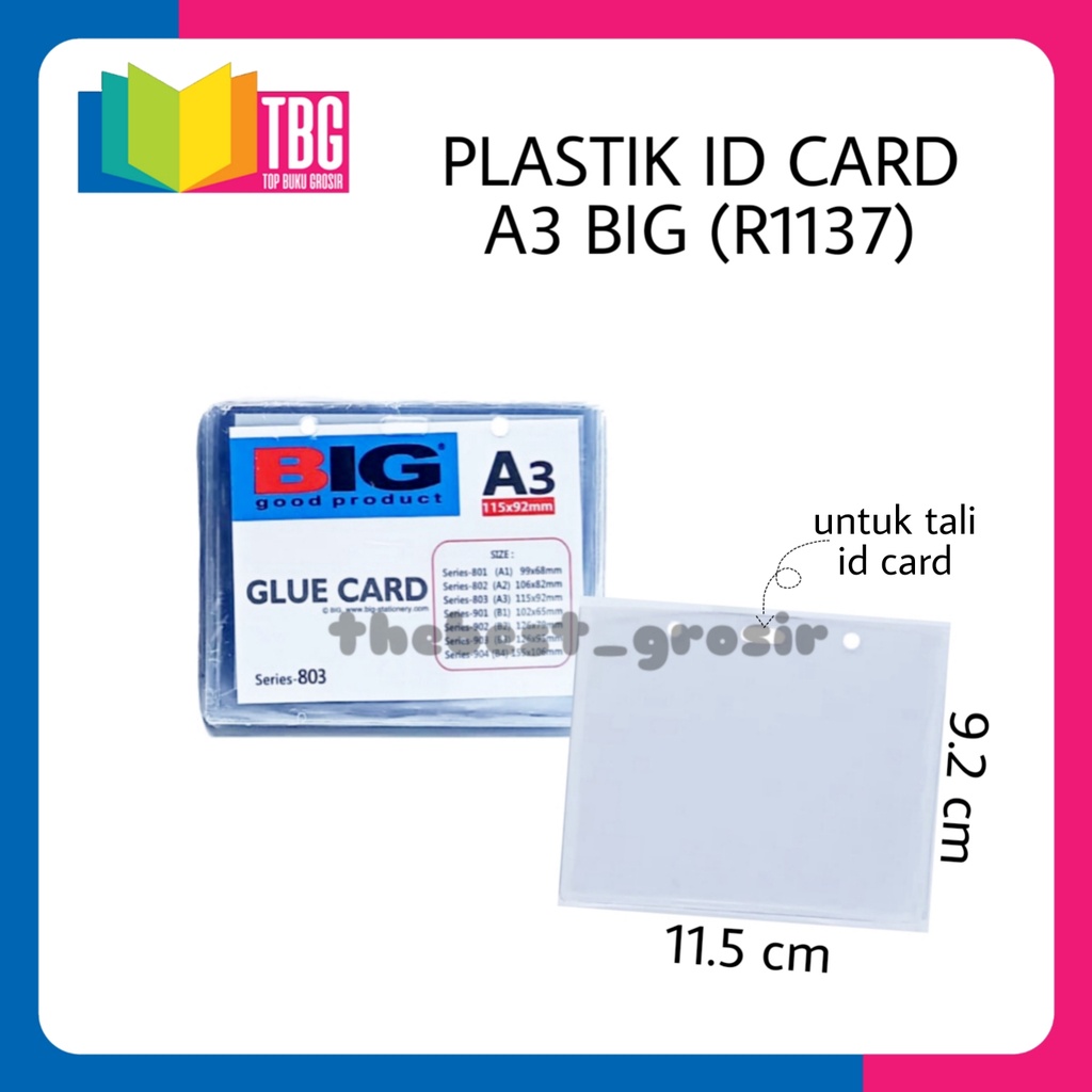 1 PAK (20 LEMBAR) PLASTIK ID CARD A3-B3 BIG / MIKA ID CARD / ID CARD HOLDER | Lazada Indonesia