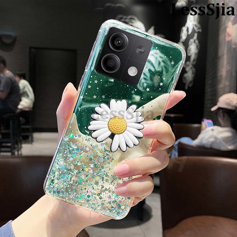 Phone Cases For Redmi Note 13 Pro 5G Back Case Glitter Bling Soft Stars ...