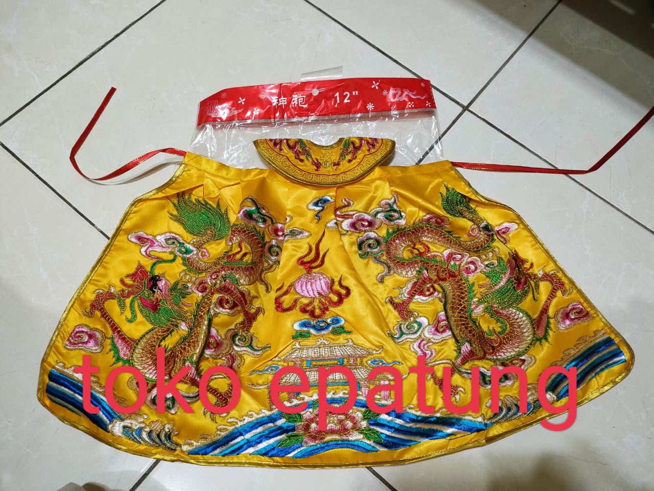baju patung dewa naga kuning - bordir - tidak bulu- 12 inch | Lazada ...