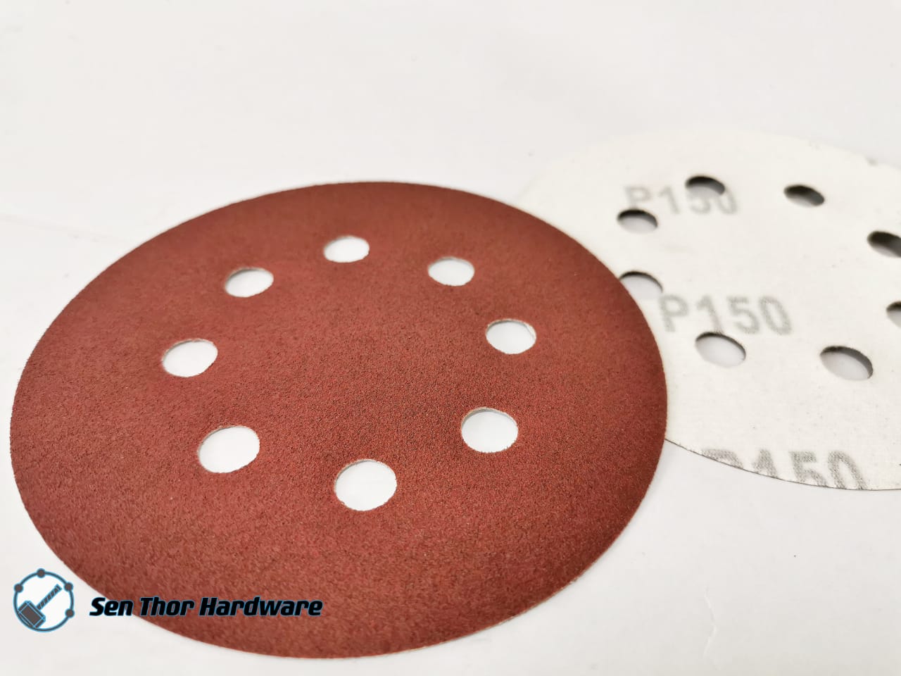 5 inchi 8-Hole Brown Flocking Loop Round Sand Paper 5寸8孔植绒褐色圆砂纸 Sen ...