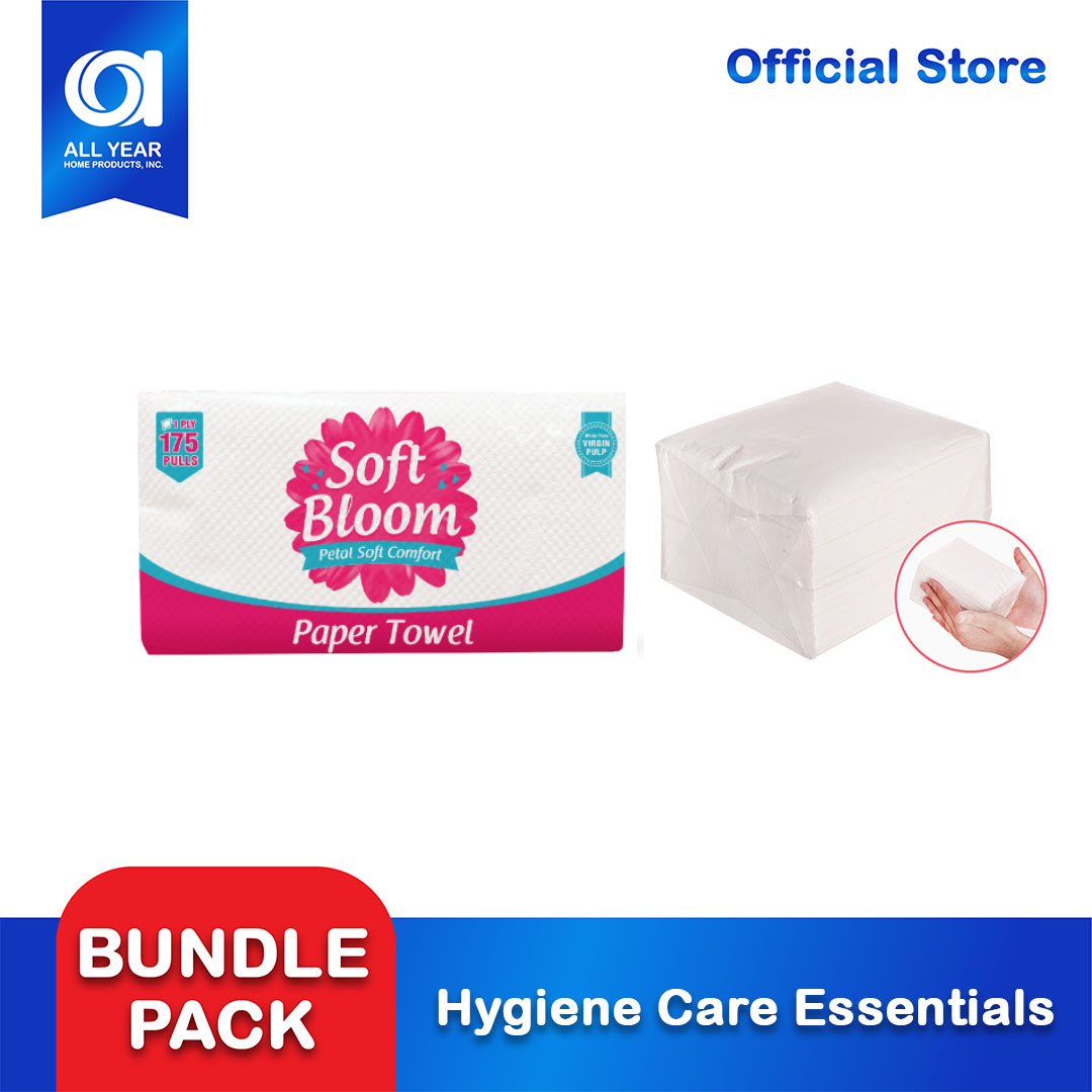 Hygiene Care Essential Tissue Bundle (Soft Bloom Paper Towel 1 Ply 175 ...
