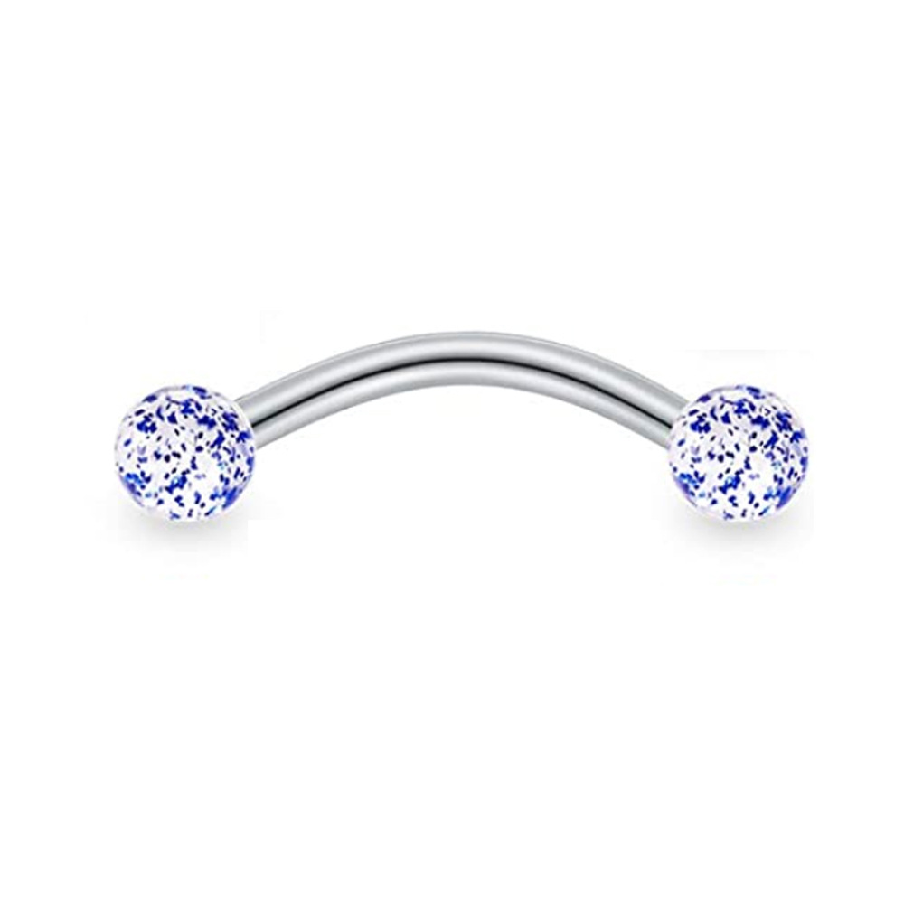 【Hot demand】Sequin acrylic ball eyebrow stud stainless steel rod 16G ...