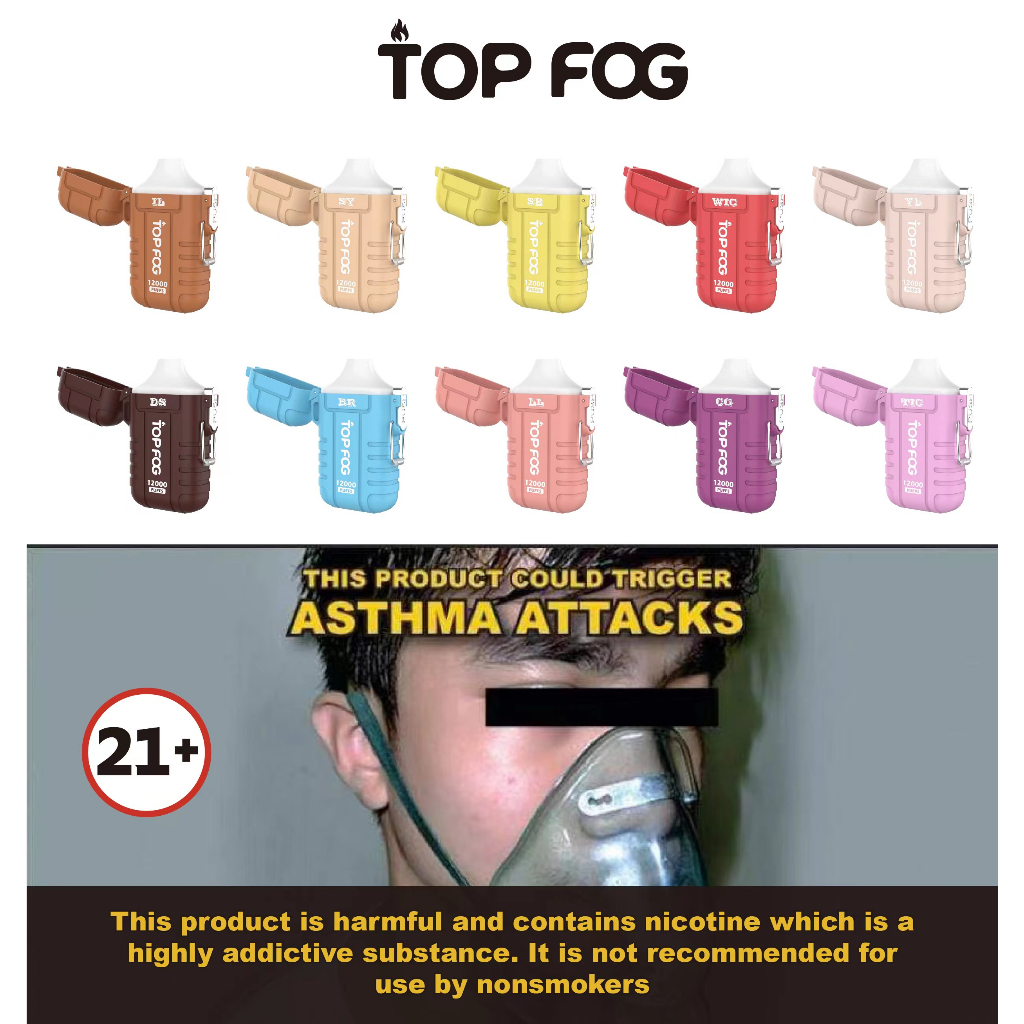 Top fog 12000 puffs lighter design with free lanyard rechargeable ...